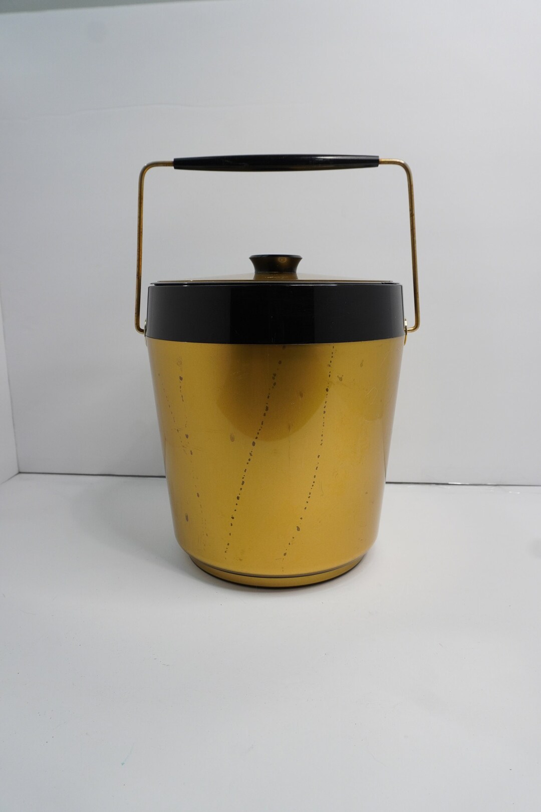 Thermos Serv Gold and Black Ice Bucket Retro Lidded Barware 290 - Etsy