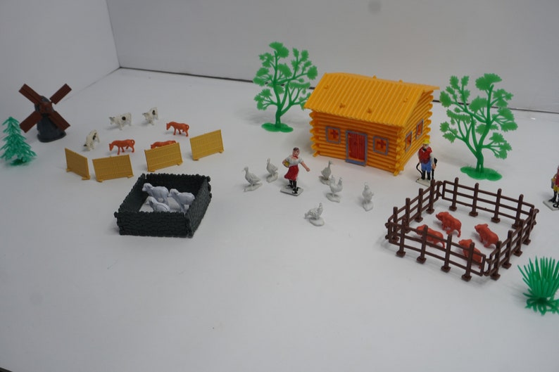 Vintage Britains Herald Plastic Farm Animals - Plastic Toy Figurines ...