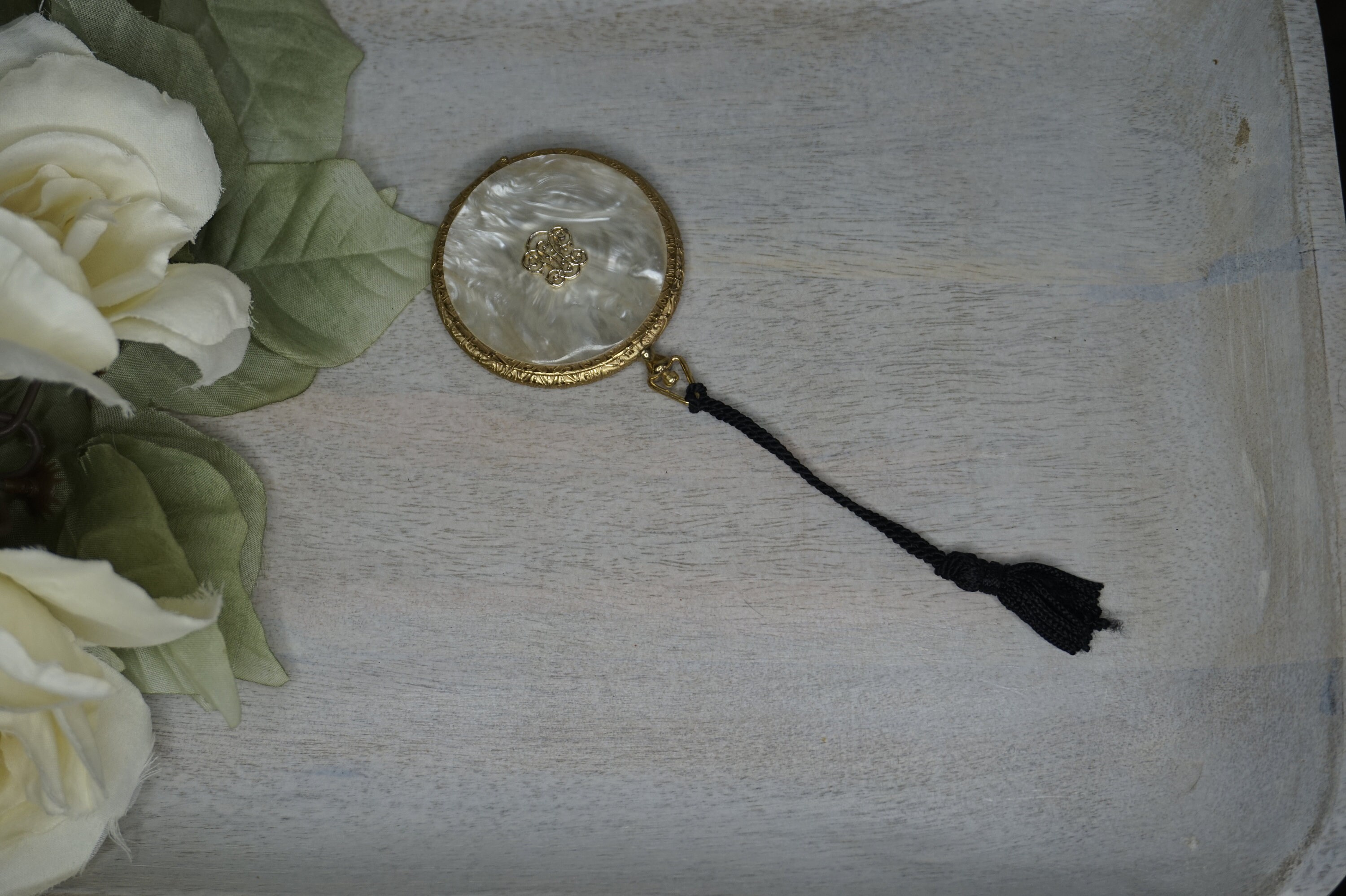 1960s Estee Launder 'pocket Watch' Power Compact Mother of Pearl Brass ...