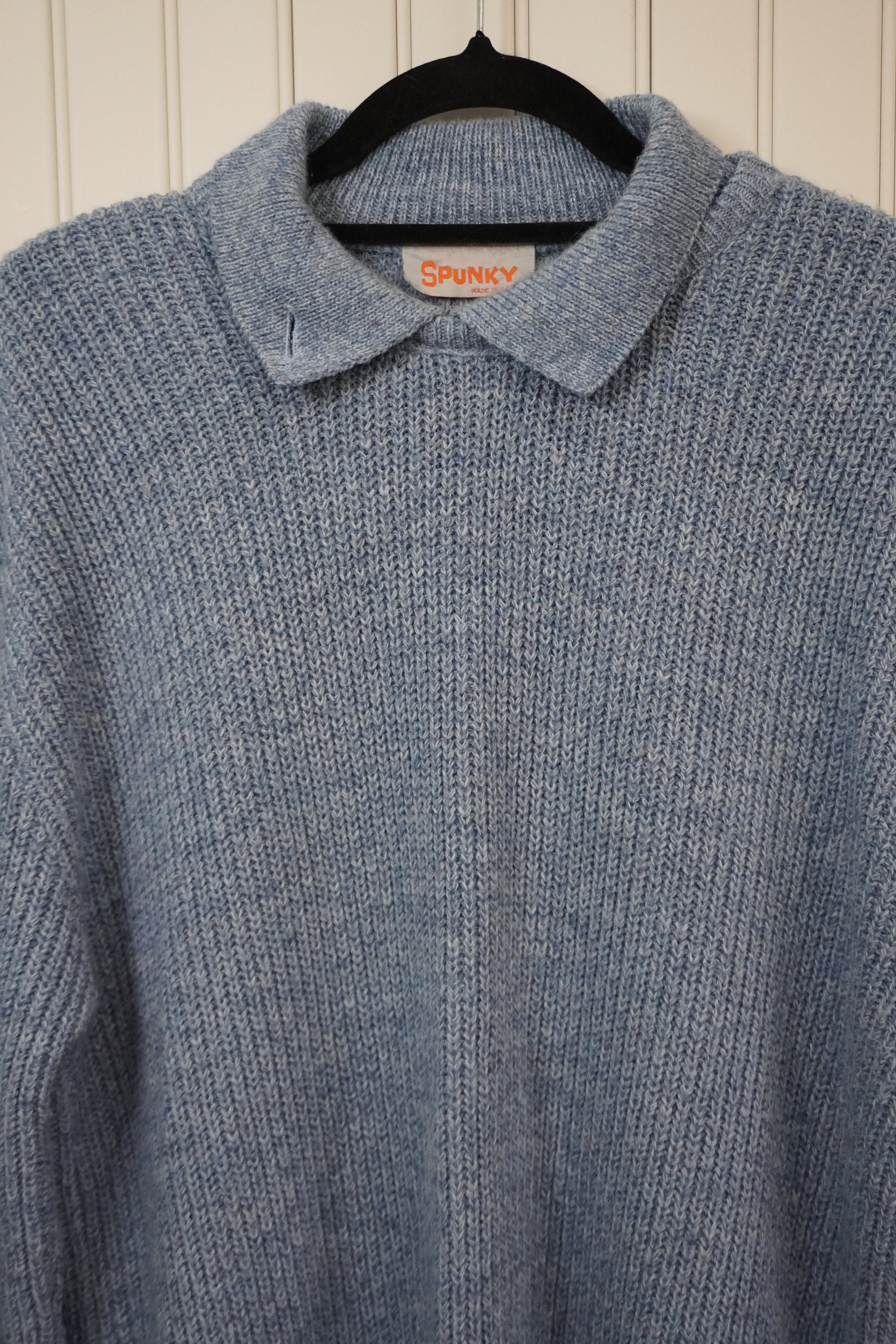 Vintage Spunky Collared Sweater Blue Size L 221 - Etsy