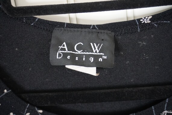ACW Designs Black Dress with Floral Design - Size XL … - Gem