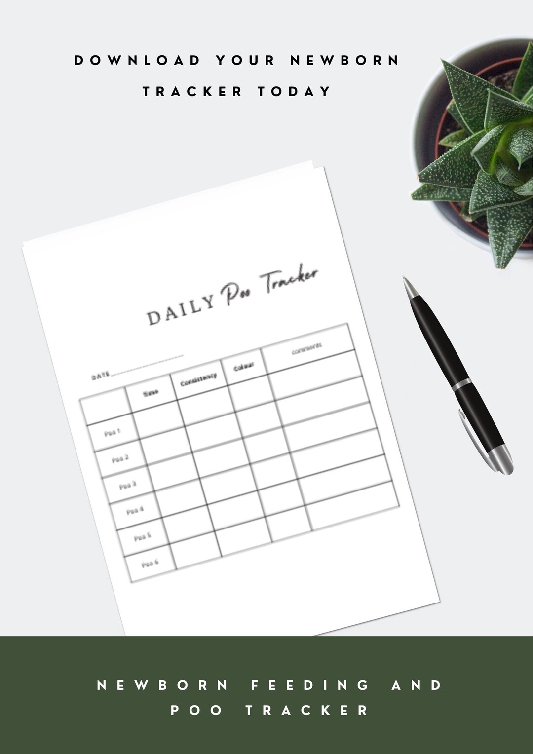 Newborn Baby Feeding and Poo Tracker Download PDF - Etsy