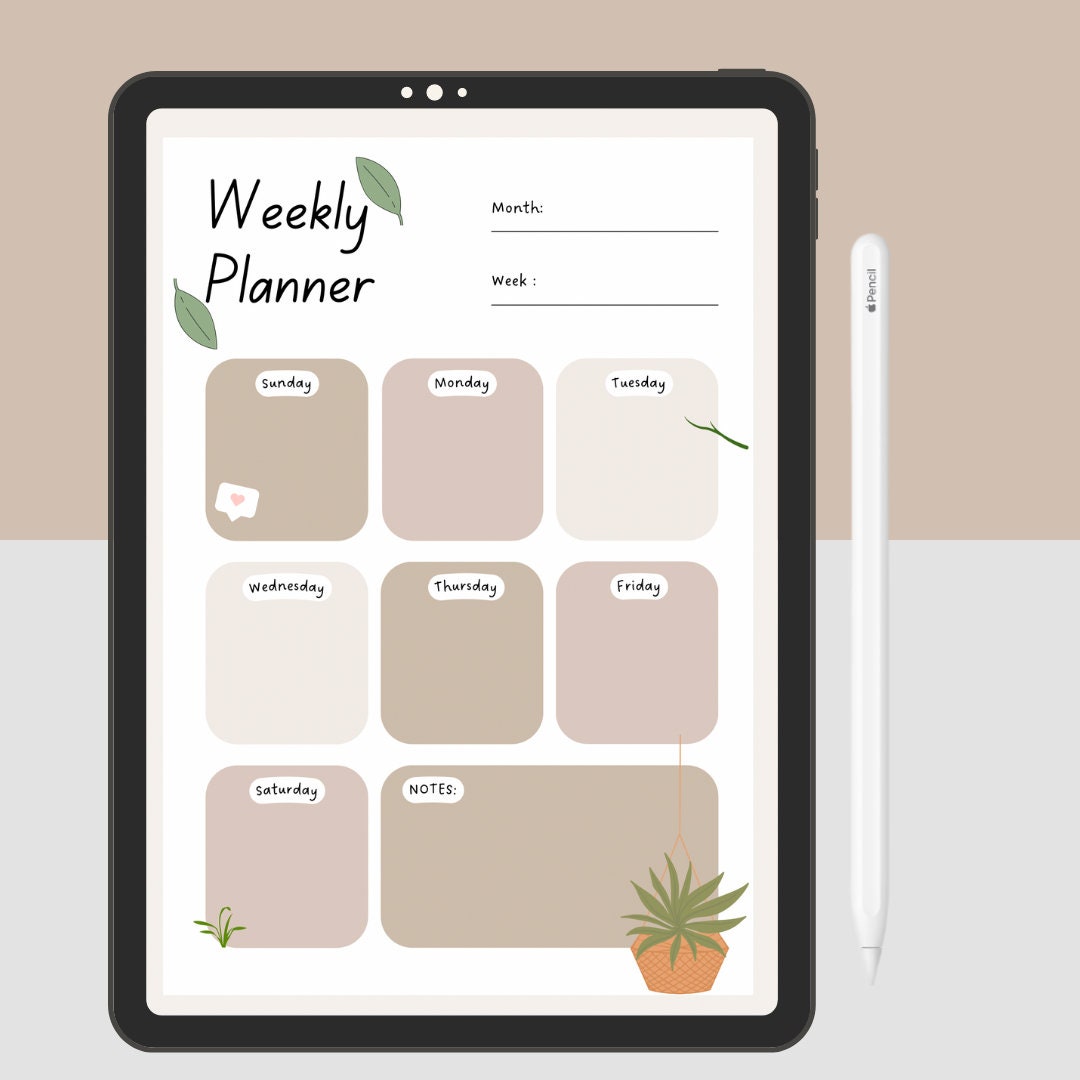Simple Elegant Printable/digital Weekly Planner - Etsy