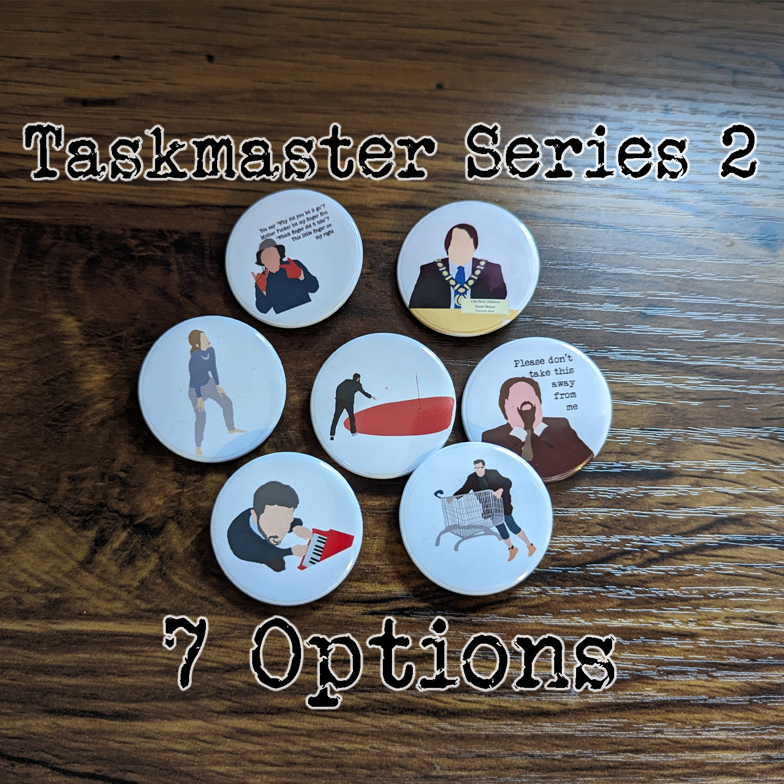 Taskmaster Series 2 Pin Badges 7 Options - Etsy