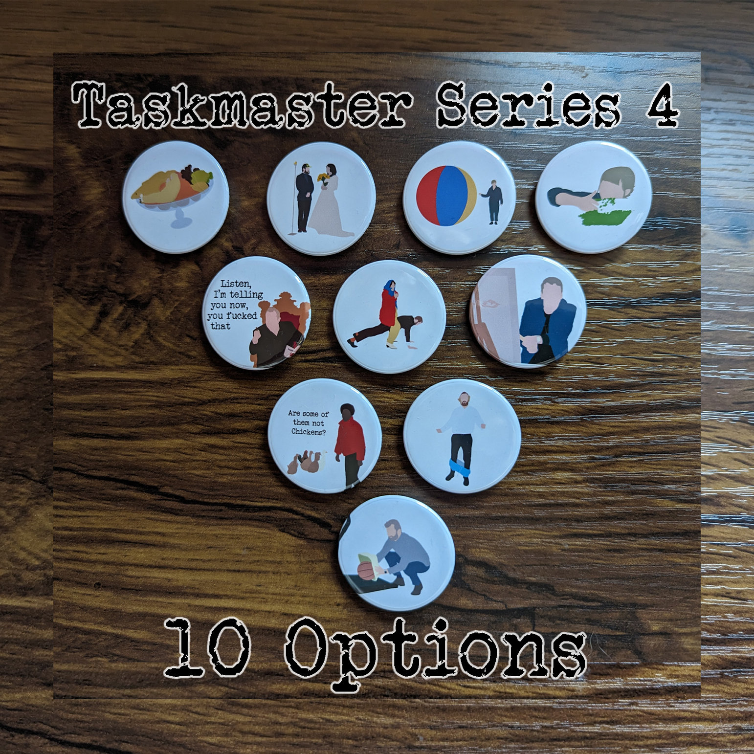 Taskmaster Series 4 Pin Badges 10 Options - Etsy