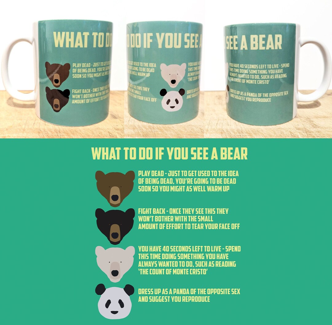 What to Do If You See a Bear - Three Bean Salad Mug - Etsy
