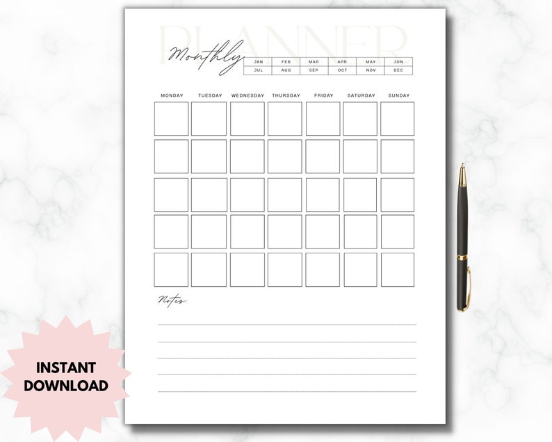Daily Weekly Monthly Planner Printable Pages Planner Bundle Printable ...