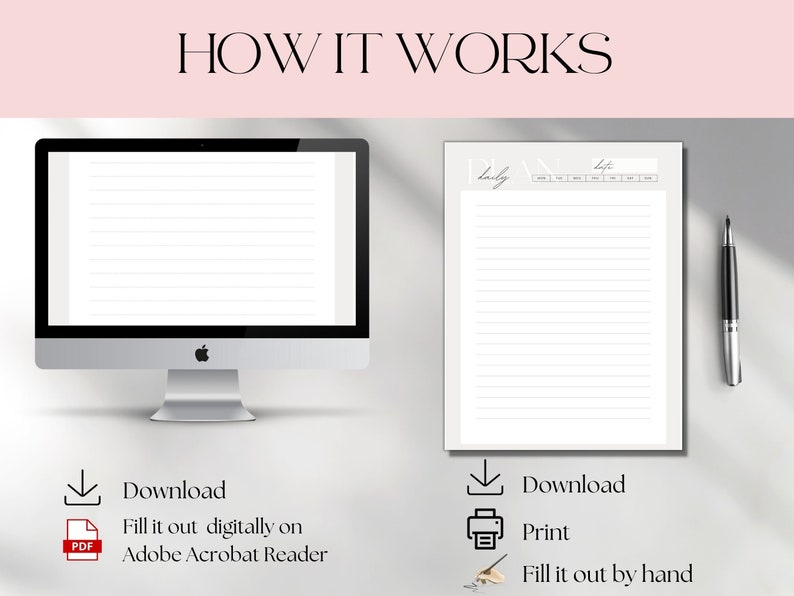 Printable Notes Pages Minimal Printable Daily Planner Notes - Etsy