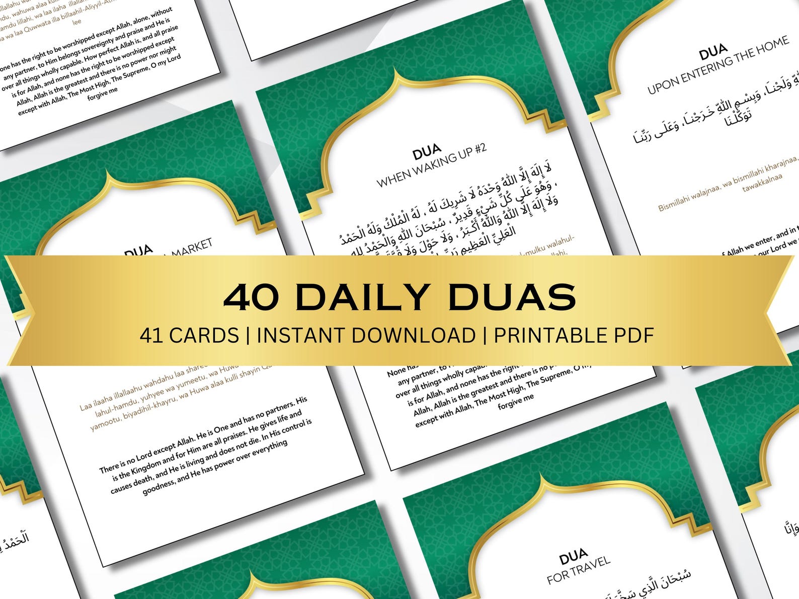 40 Daily Duas, Digital Islamic Dua Flashcards, Muslim Printable Duas ...