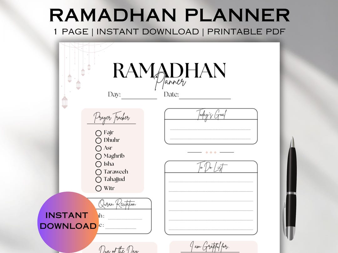 Ramadhan Planner 2025, Digital Daily Ramadhan Planner, Quran Tracker ...