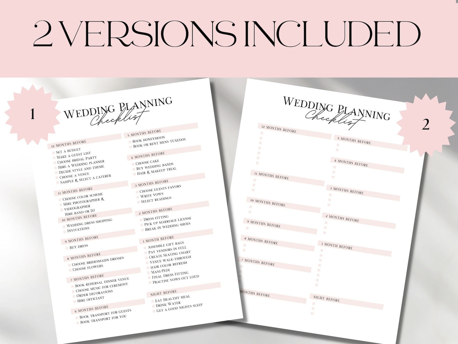 Wedding Printable PDF Checklist Template Organization Planner 2023 ...