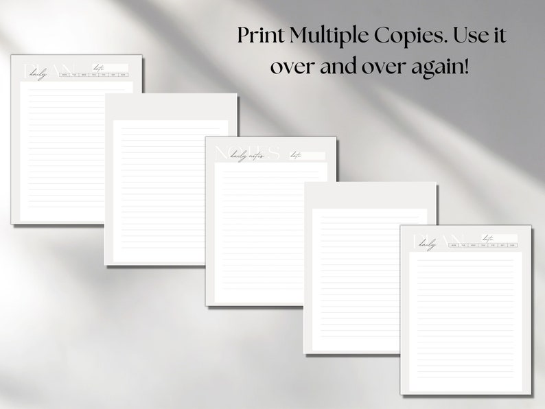 Printable Notes Pages Minimal Printable Daily Planner Notes - Etsy