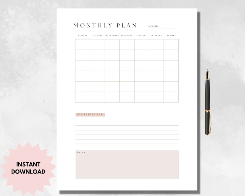 Daily Weekly Monthly Planner Printable Pages Planner Bundle Printable ...