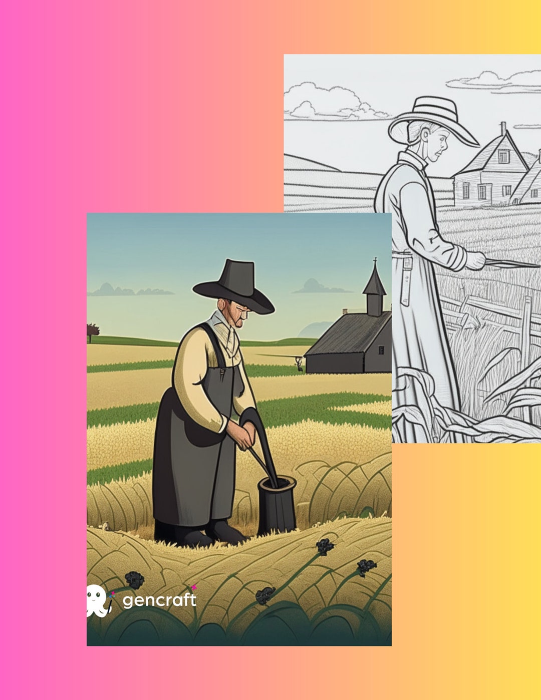 DIY Digital Mennonite Old Fashioned Coloring Books - Etsy
