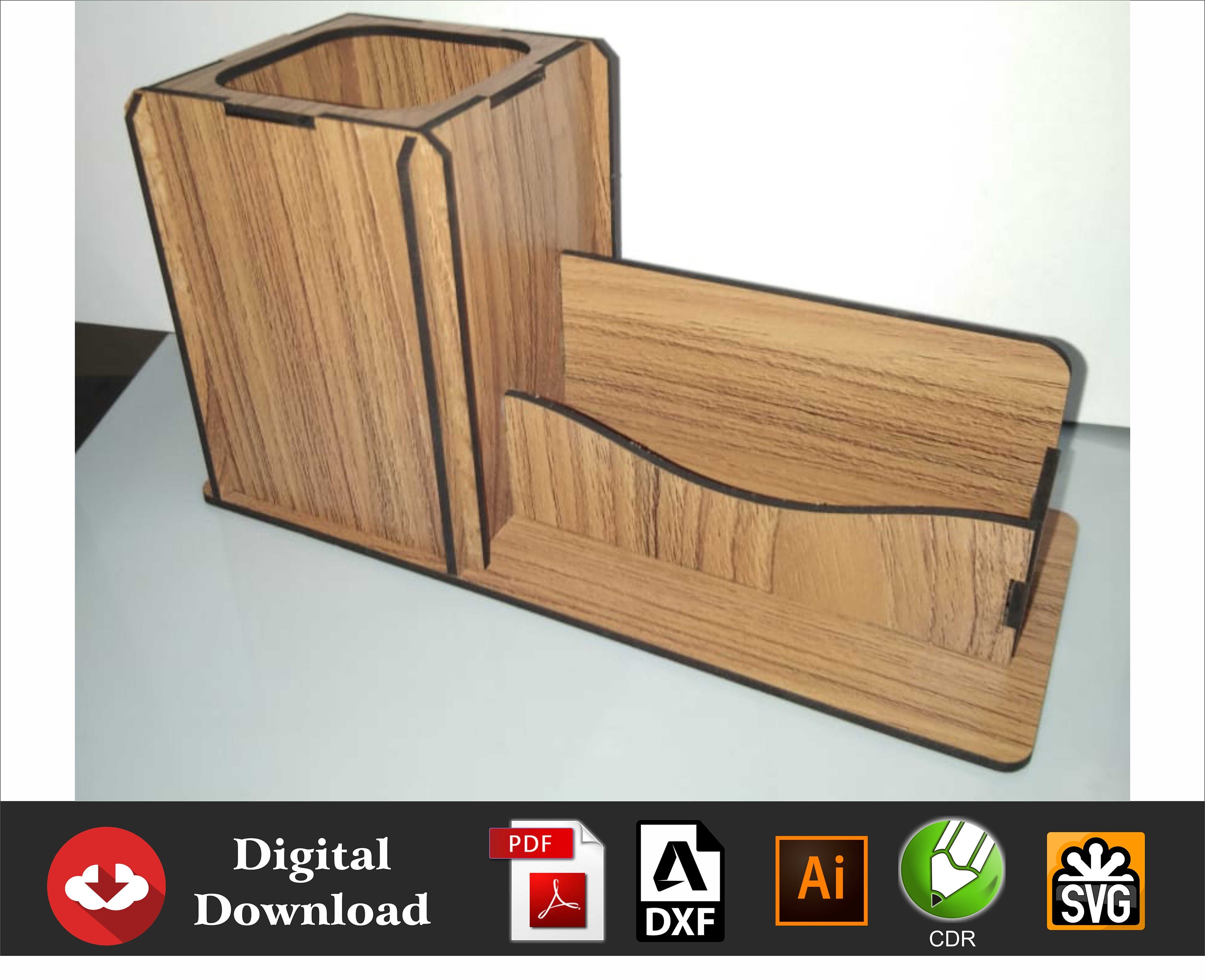 Pen Holder Name Holder Laser Cut Desktop Pen Holder Organizer Dxf Cdr ...