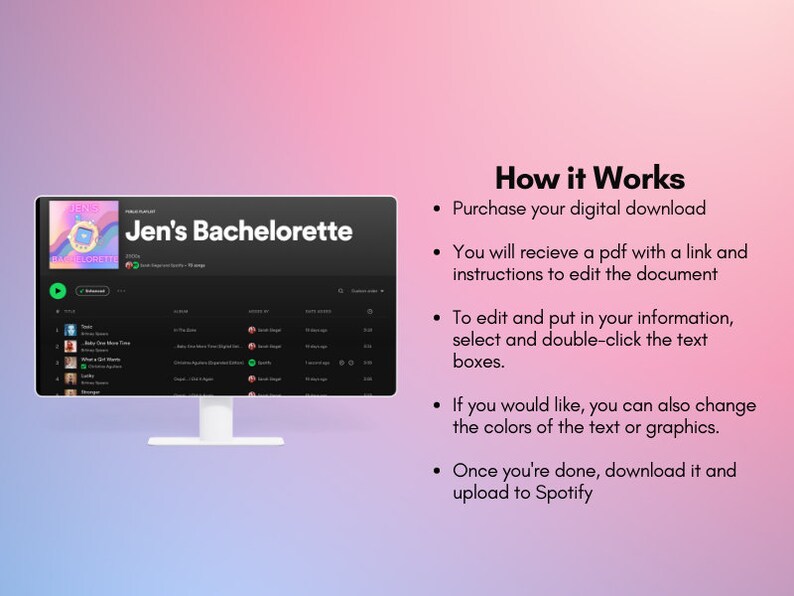 Y2K 2000s-themed Bachelorette Playlist Cover - Fully Customizable Canva ...