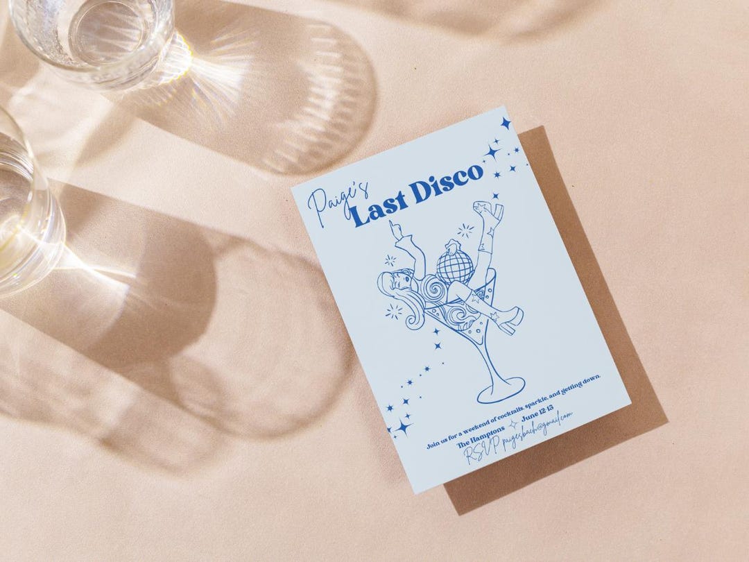 Last Disco Bachelorette Party Invitation | Editable Printable Template ...