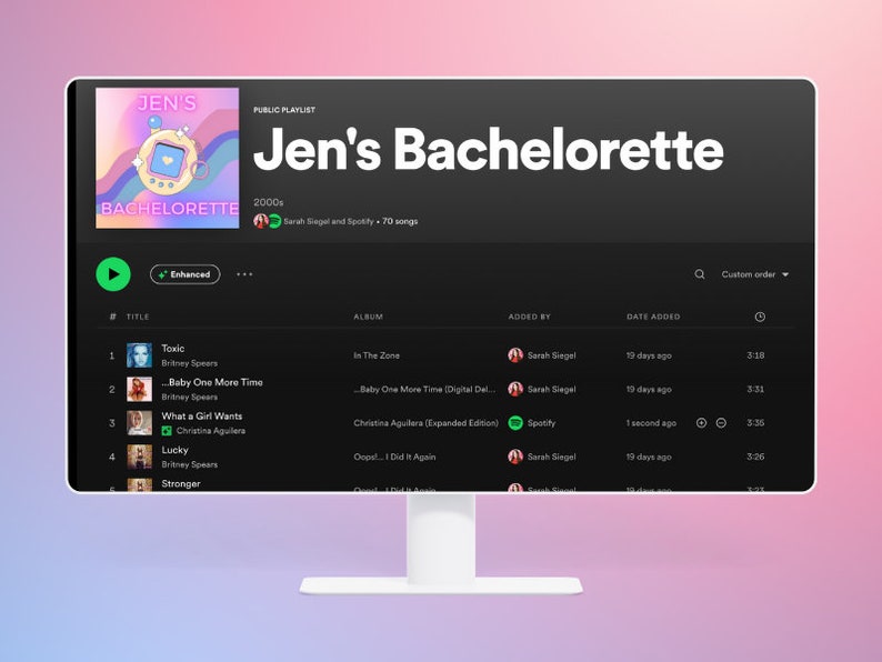 Y2K 2000s-themed Bachelorette Playlist Cover - Fully Customizable Canva ...