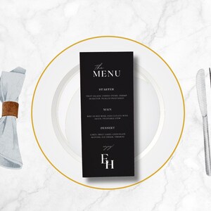 Elegant Modern Wedding Menu Template Fully Customizable Design - Etsy