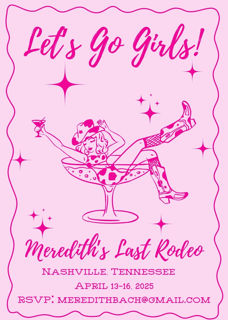Last Rodeo Bachelorette Party Invitation Template | Fully Customizable ...