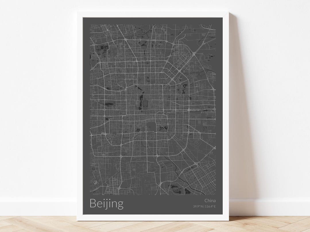 Map of Beijing Digital Map Print Beijing Printable Map Poster China ...