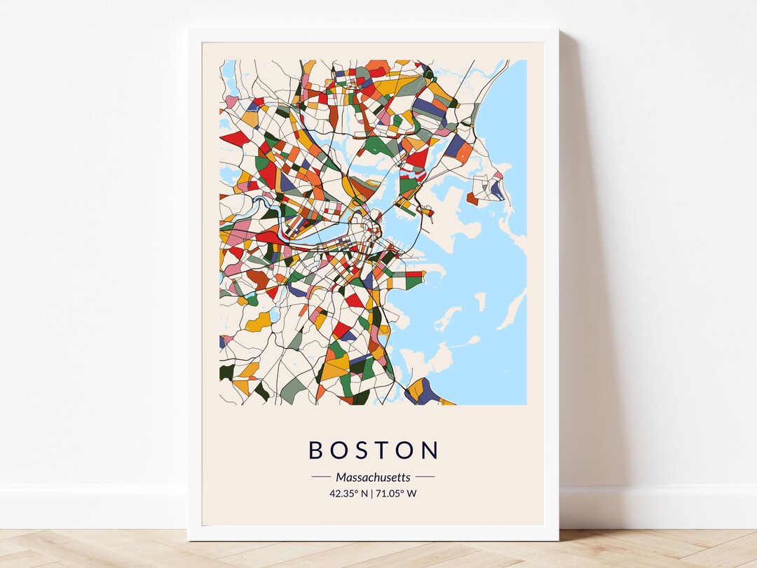 Abstract Boston Map Art Digital Print - Etsy