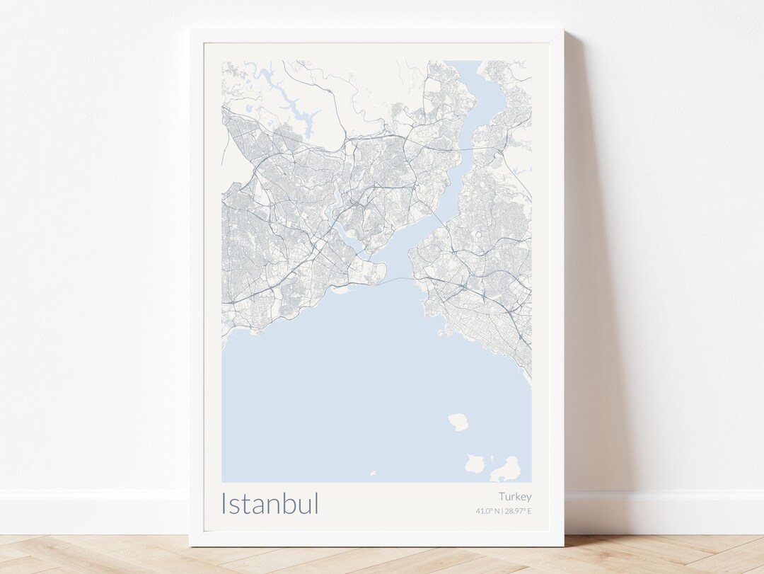 Printable Map of Istanbul Digital Map Print Istanbul City Map Art ...