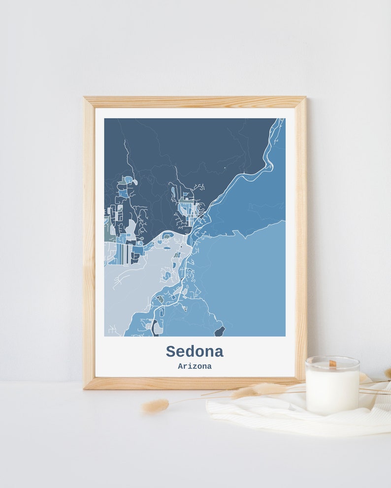 Sedona Map Print Map Poster Wall Art Print Map Wall Art - Etsy