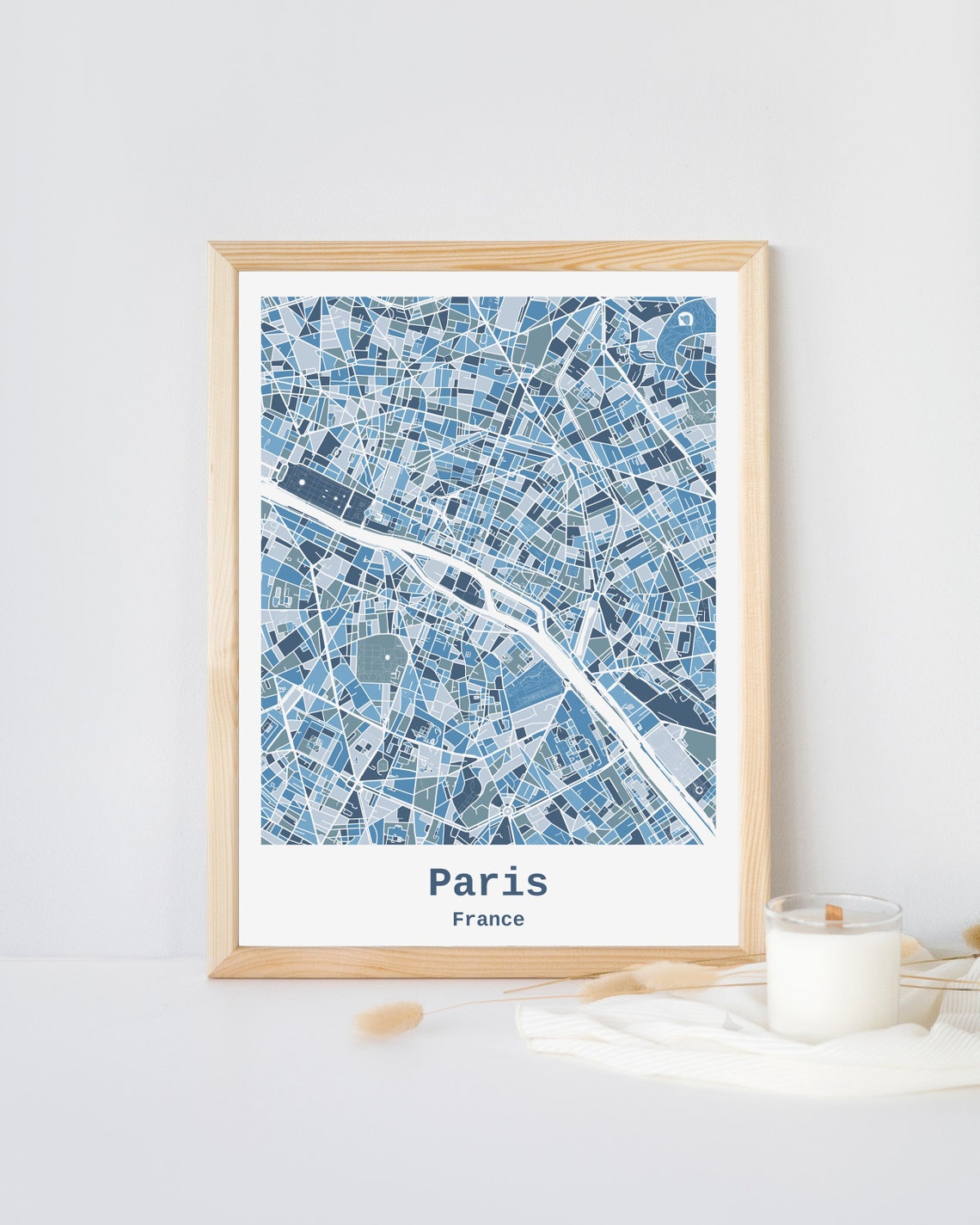Paris Map Print Paris Map Poster Paris Wall Art Paris - Etsy