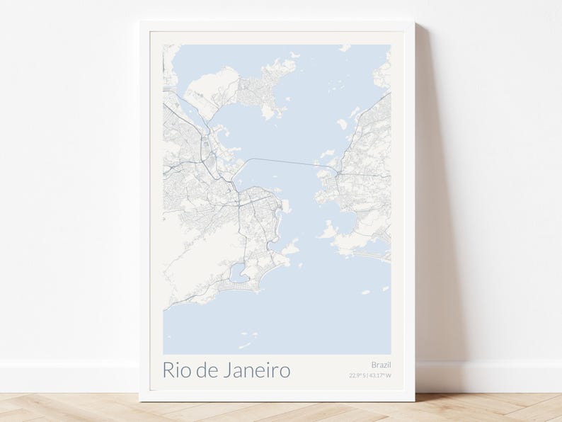 Map of Rio De Janeiro Digital Map Print Rio De Janeiro City Map Art ...