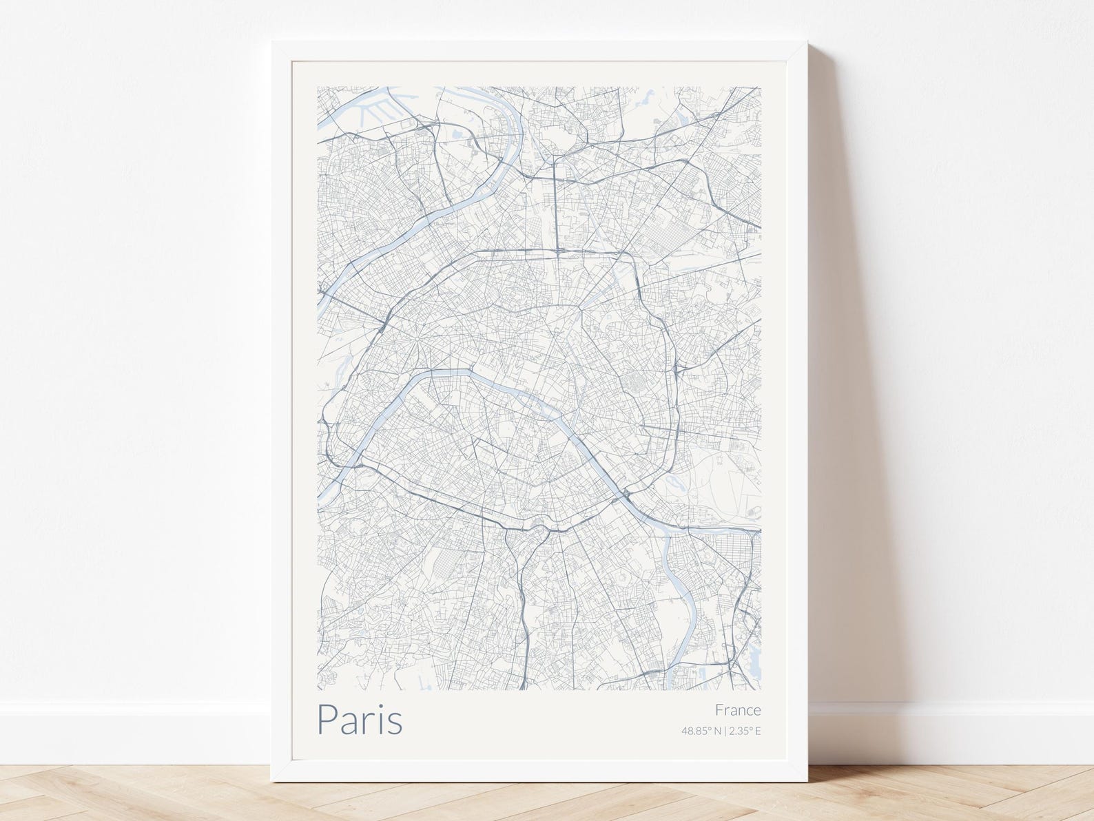 Printable Map of Paris Digital Map Print Paris Map Wall Art Modern ...