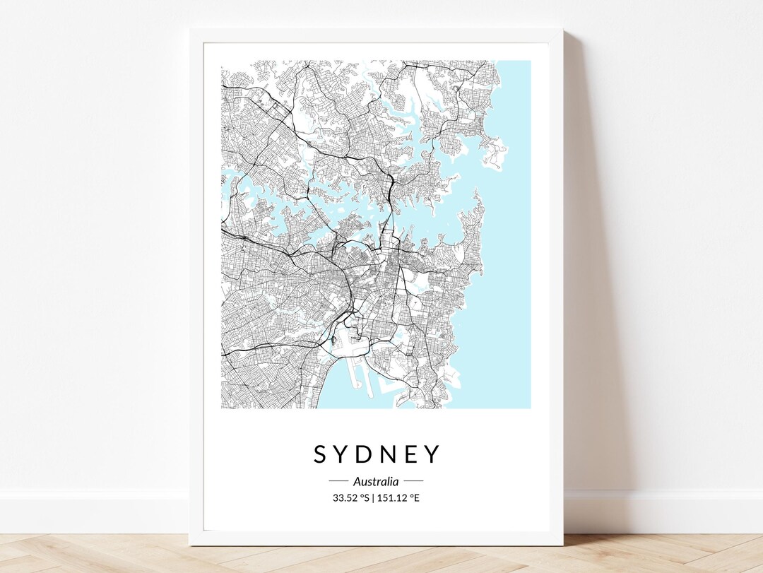Sydney Map Art, Digital Download - Etsy