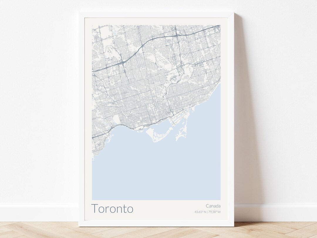 Toronto Map Print, Colour Toronto Map Poster, Ontario Print, ON Poster ...