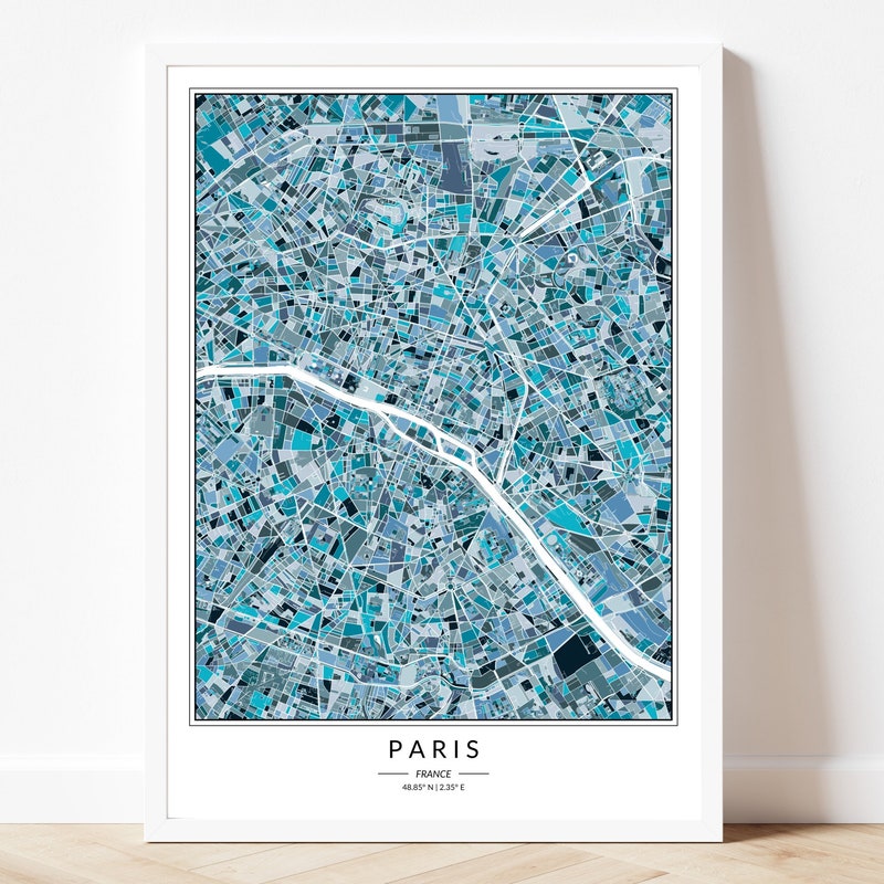 Paris Map Art - Etsy