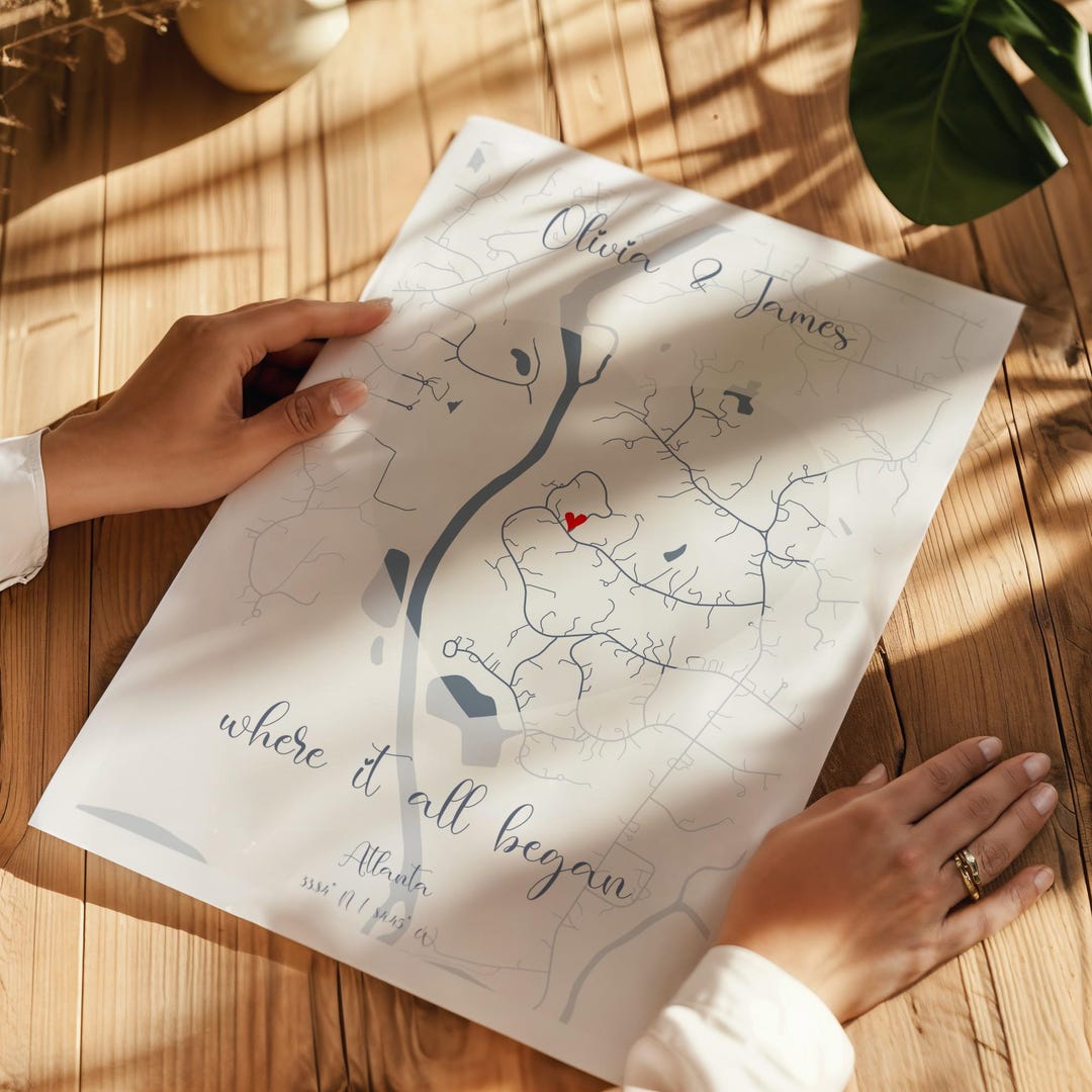 Where It All Began Custom Anniversary Map First Date Map Print ...