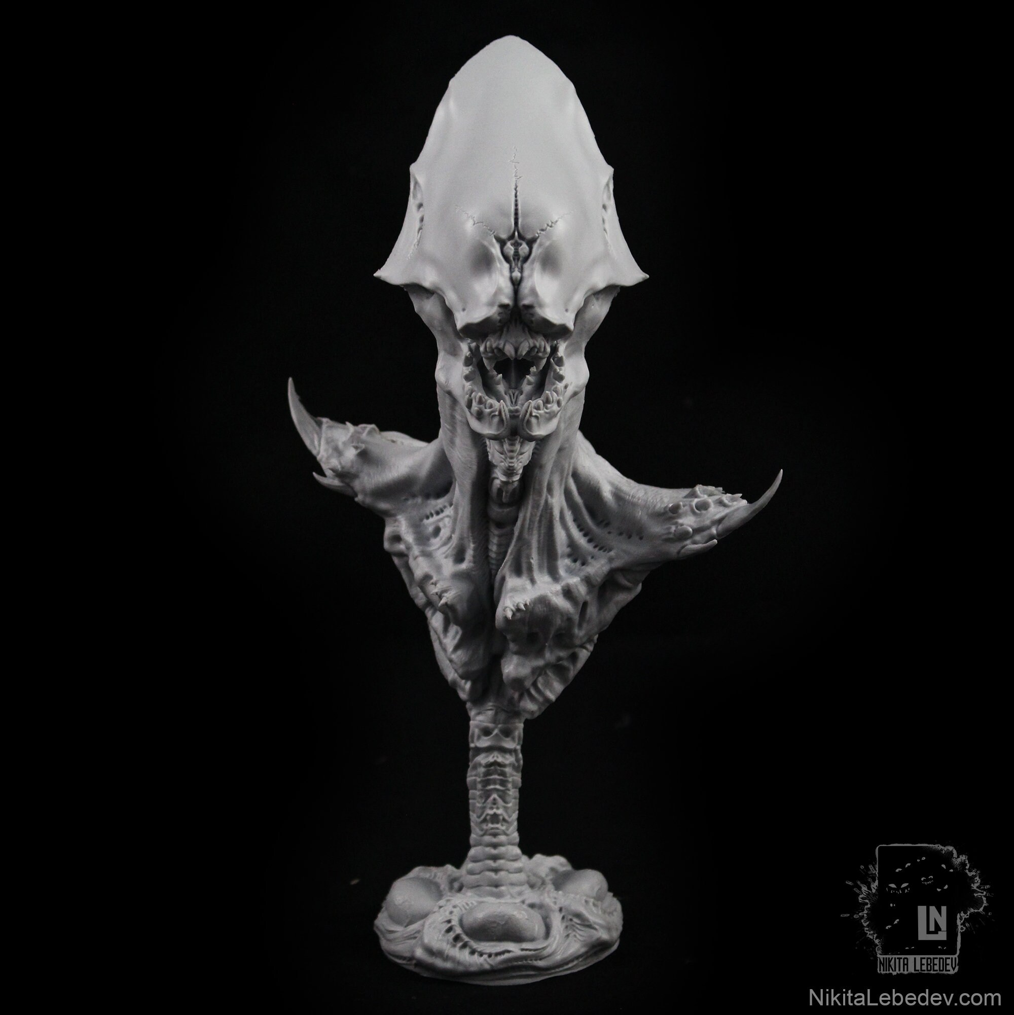 Skull Alien Resin Garage Kit Sculpture, Alien Statue Bust - Etsy