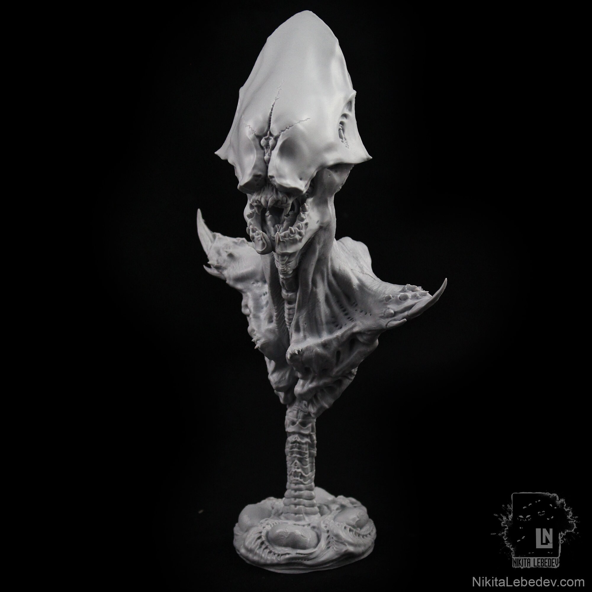 Skull Alien Resin Garage Kit Sculpture, Alien Statue Bust - Etsy