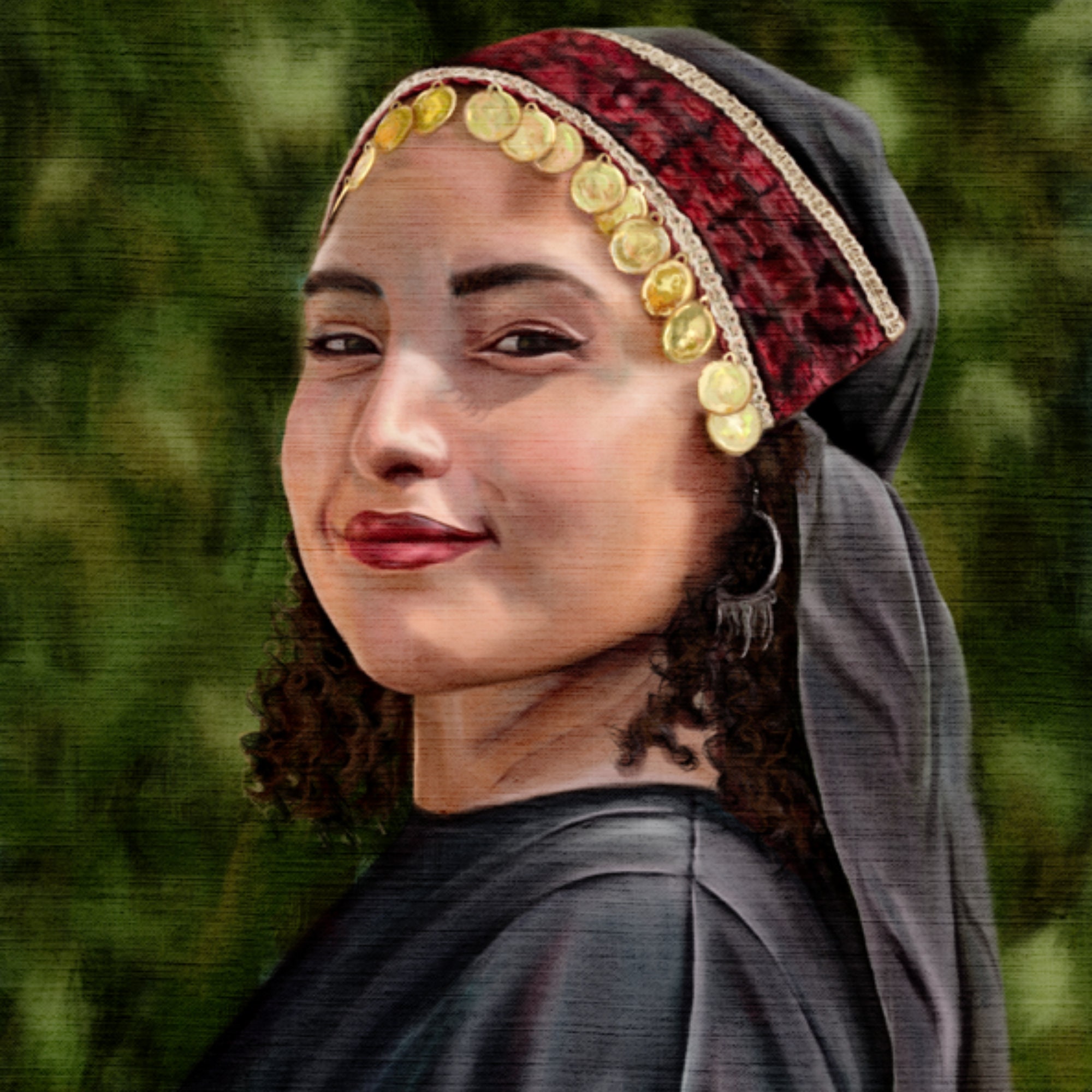 Bisan Palestine Hand Drawn Portrait Digital Drawing Downloadable Art ...