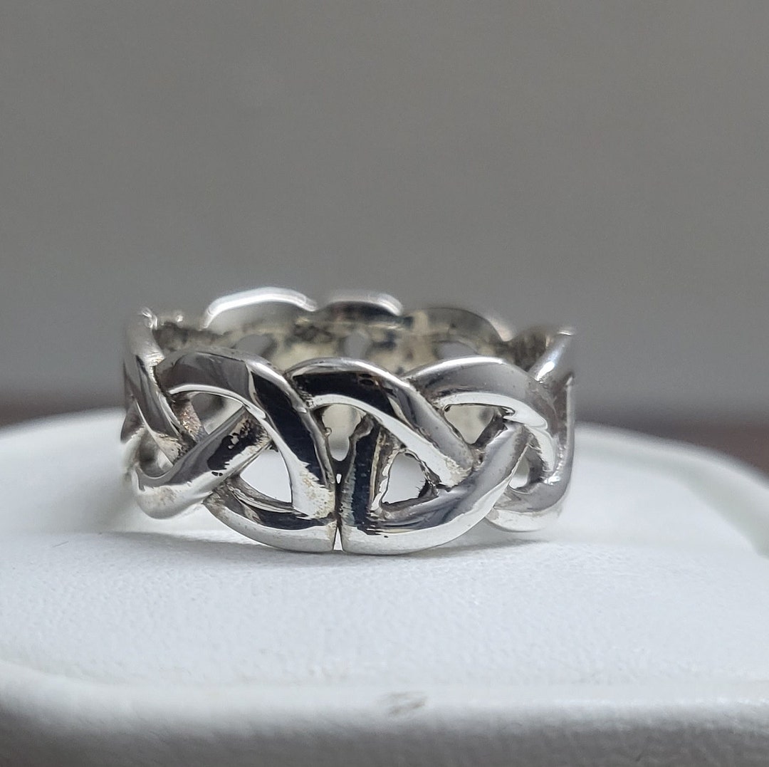 925 Sterling Silver, Celtic Pattern Ring, Band (5.54gm) - Etsy