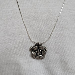 925 Sterling Silver, Flower Shape Small Pendant (3.23gm) - Etsy