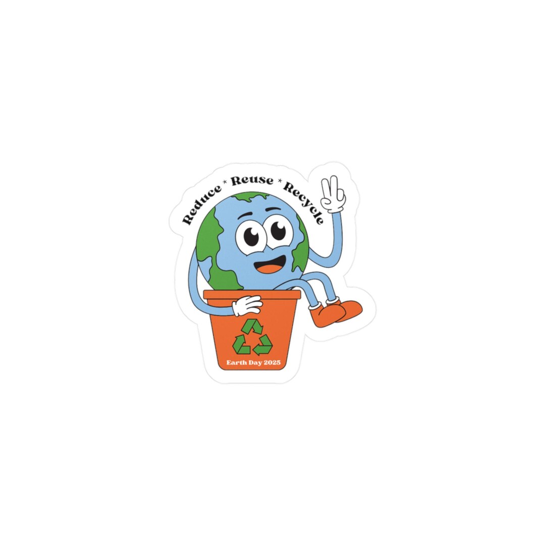 Reduce, Reuse, Recycle -earth Day 2025- Vintage Earth Sticker - Etsy