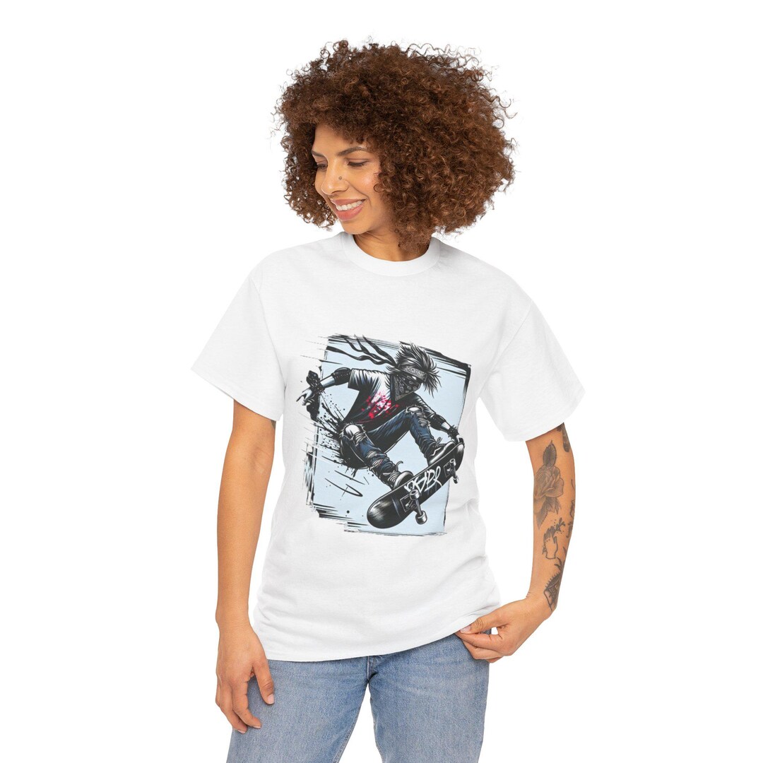 Skater Graphic Tee - Cool Streetwear Shirt, Skateboarder Gift, Urban ...