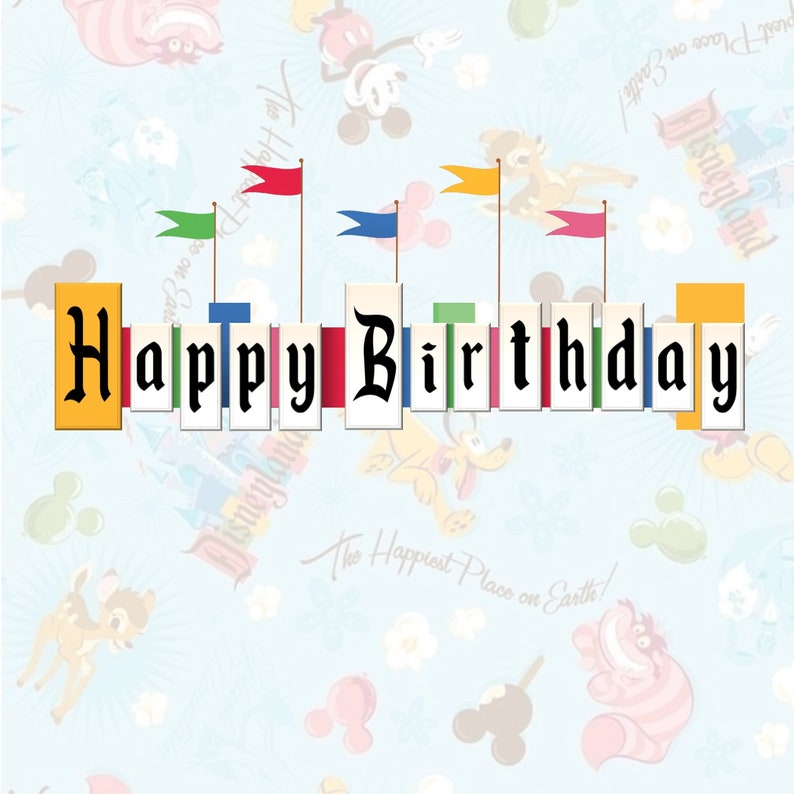Disney Happy Birthday Banner - Etsy