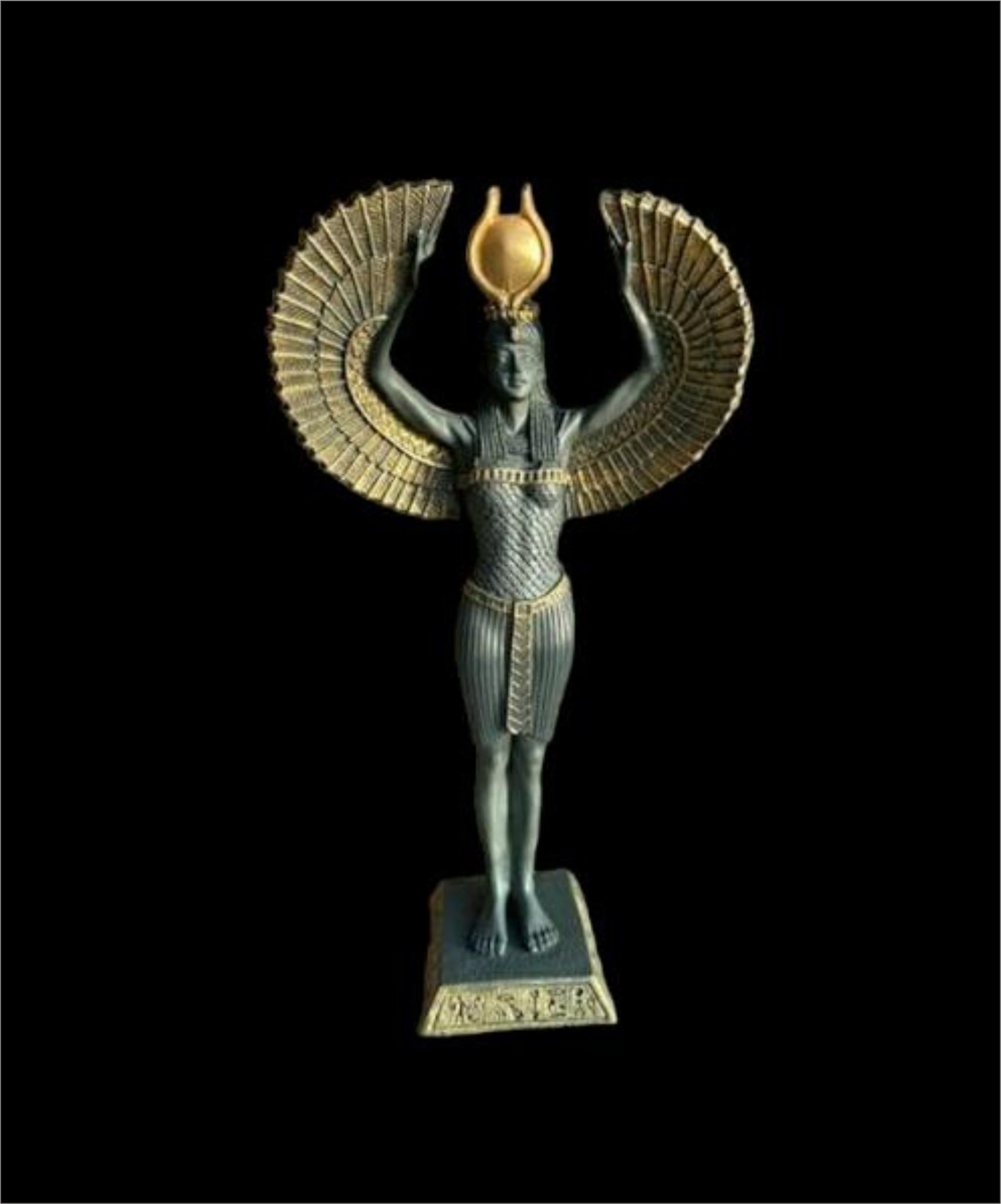 Egyptian Goddess Isis Open Wings Statue / Ancient Egyptian Decorative ...