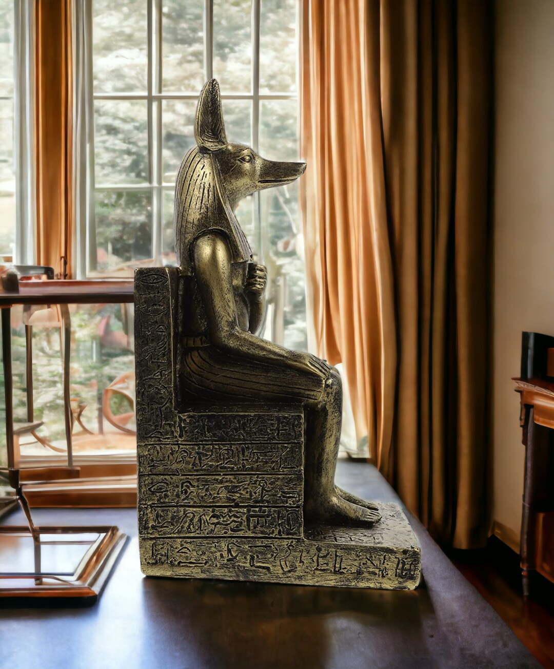 Anubis Sitting on Throne Figurine for Home Table Decor /jackal-headed ...