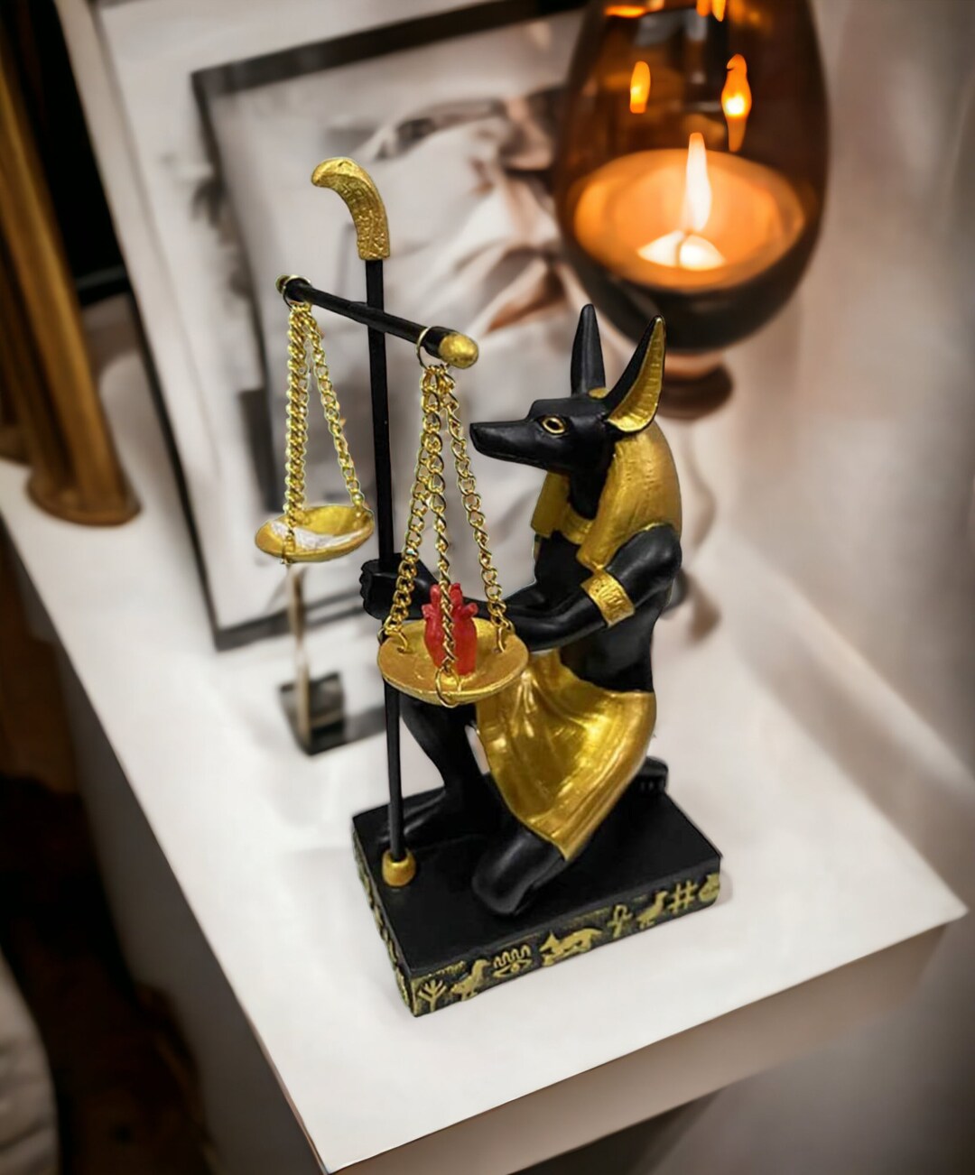 God Anubis Scales of Justice/ Ancient Egyptian Decorative Trinket ...