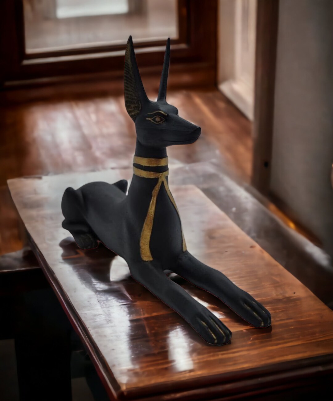Jackal-headed God Anubis / Ancient Egyptian Decorative Gold Black ...