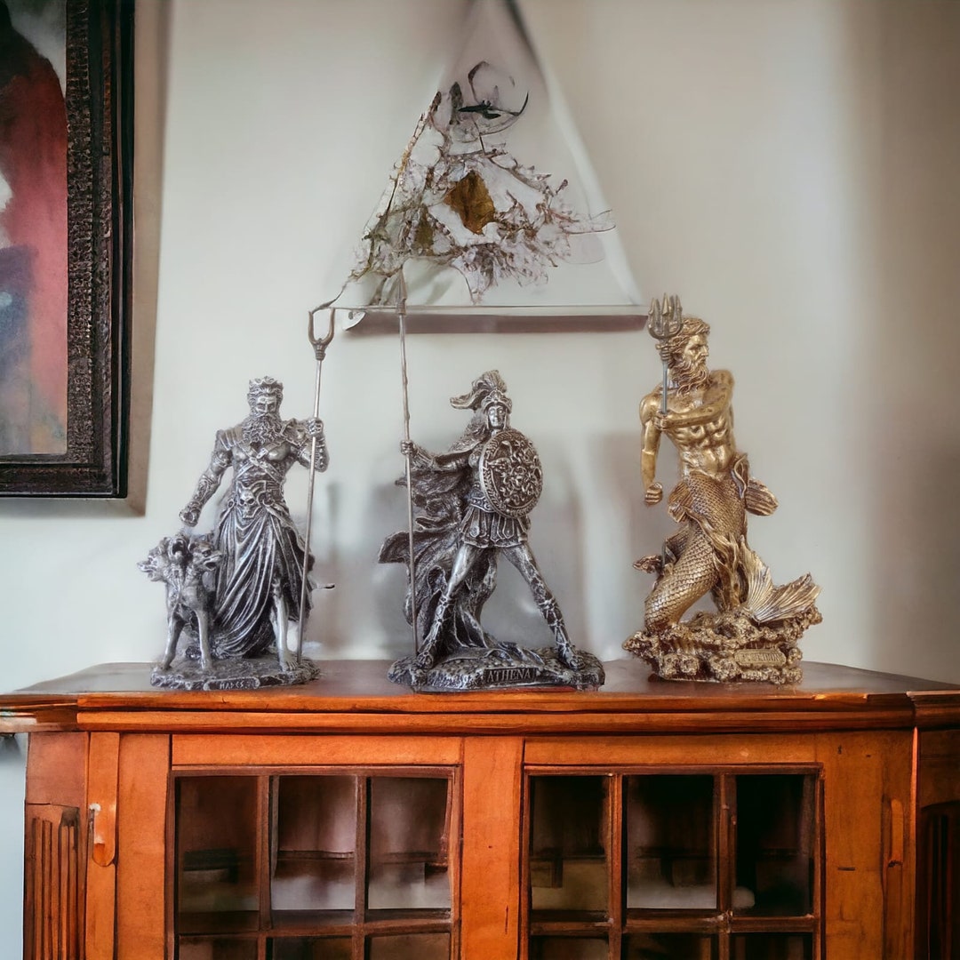 Ancient Greek Decorative Trinket Set 3 Statue Sculpture High ...