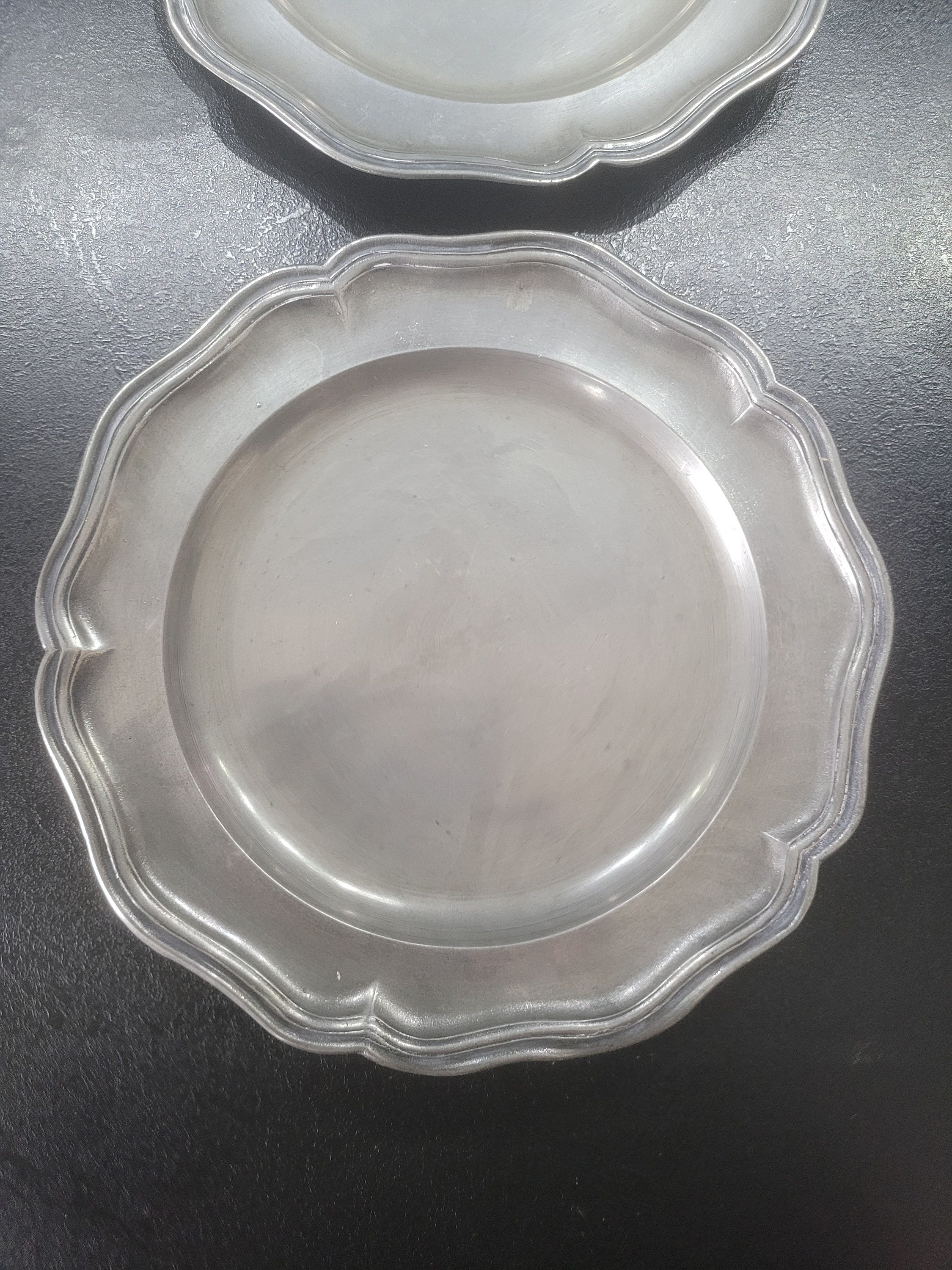 Pair of Antique Pewter Plates - Etsy