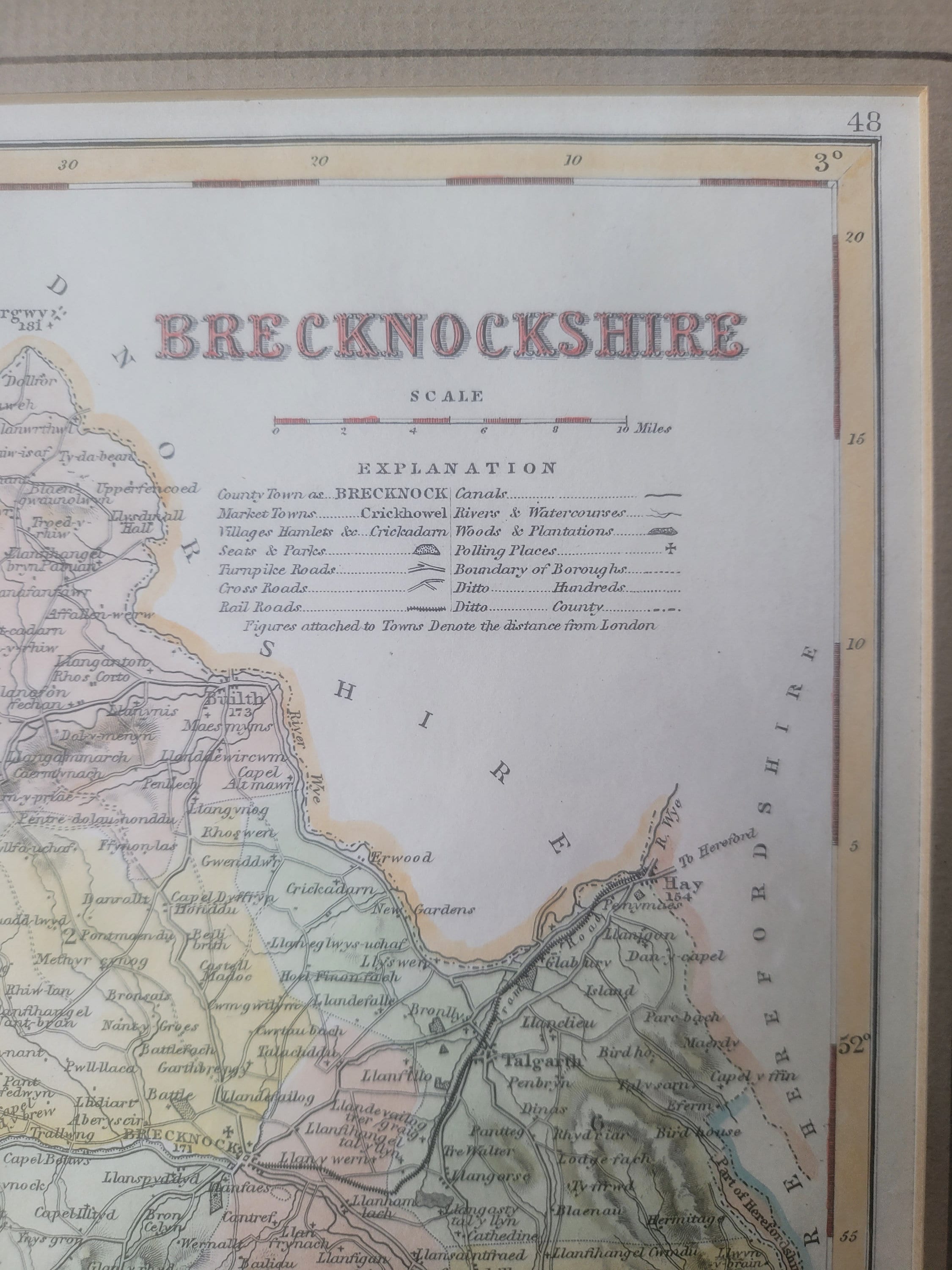 Map of Brecknockshire, Joshua Archer - Etsy